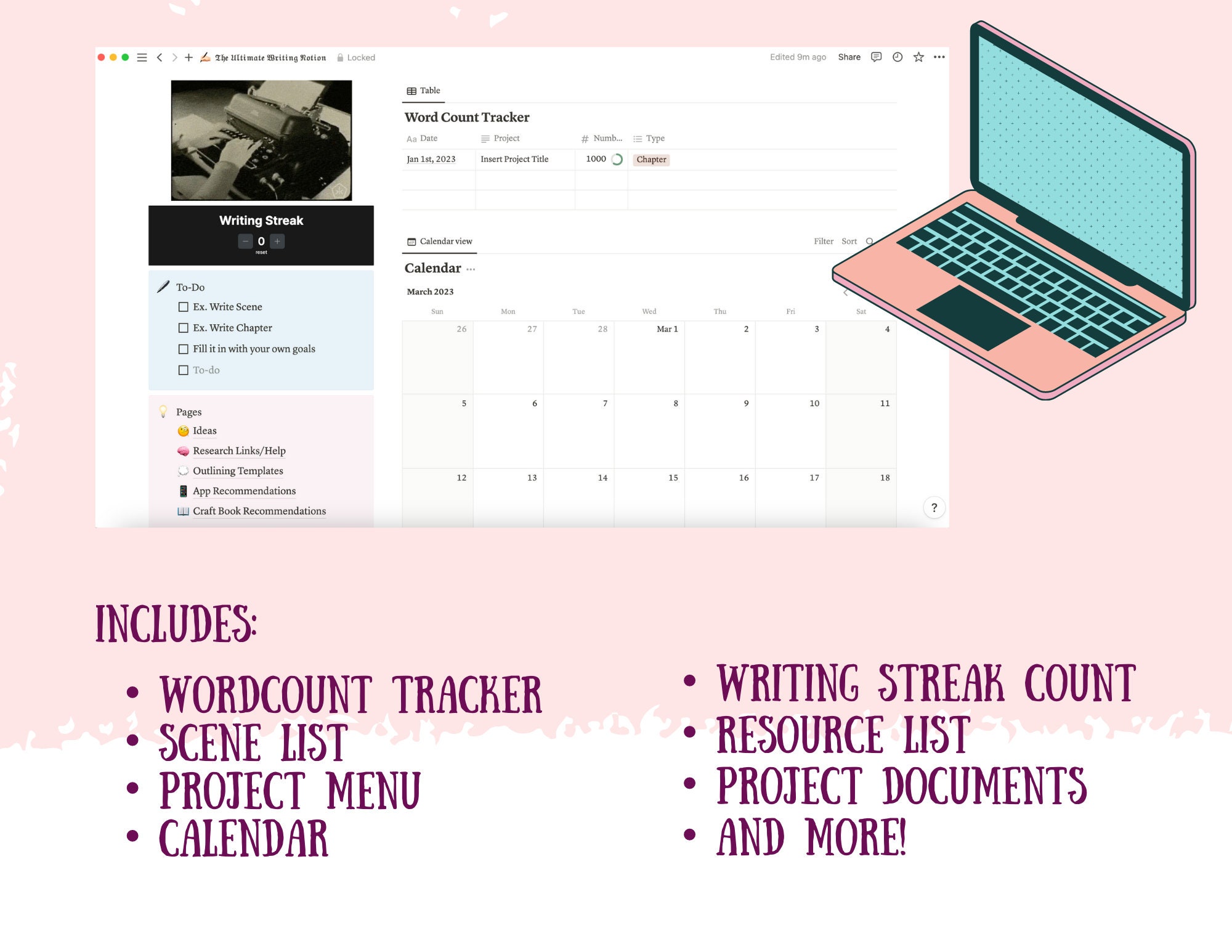 The Ultimate Writing Notion: for Any Type of Story - Etsy