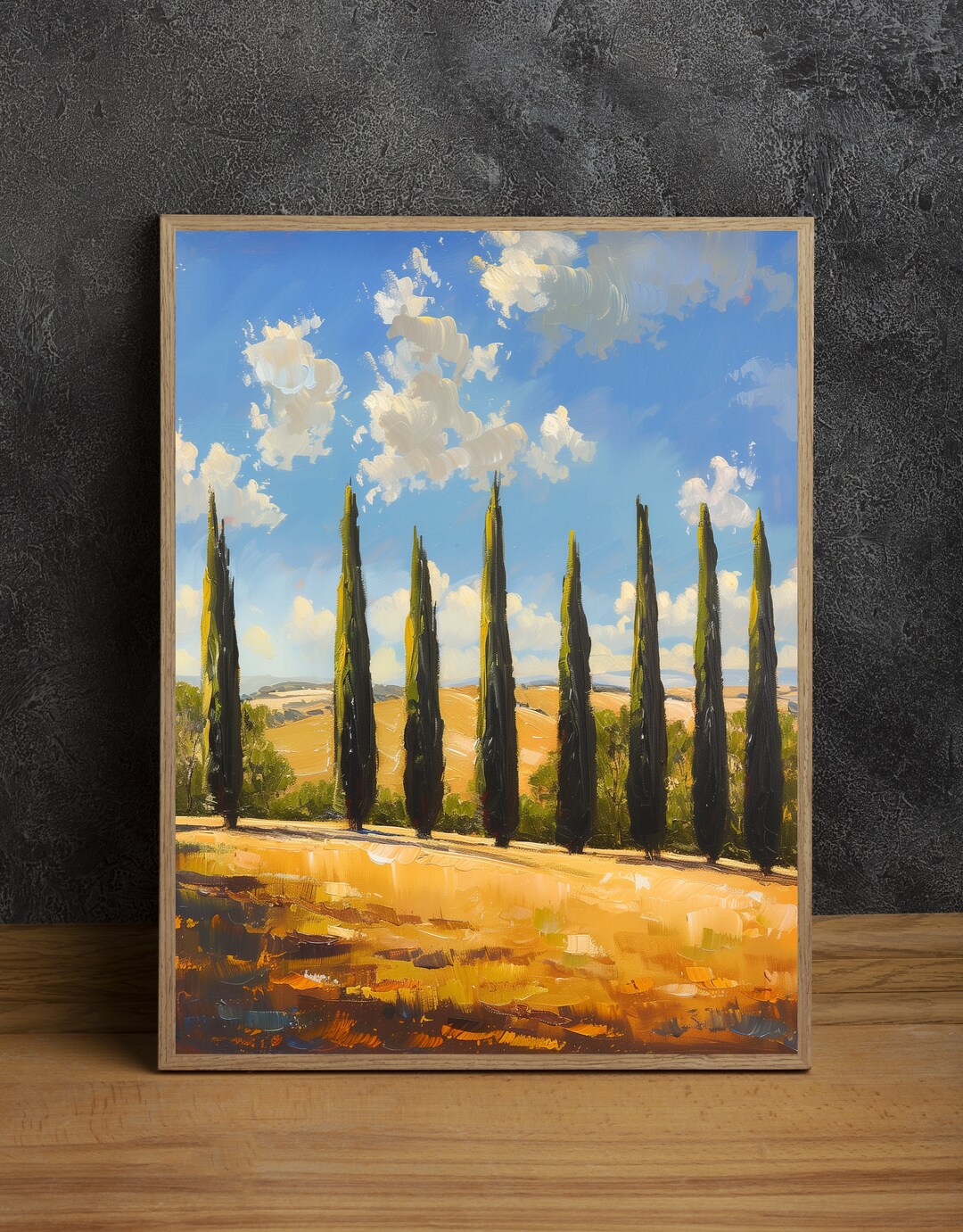 Cypress Tree Oil Painting, Digital Print for Immediate Download, Fine ...