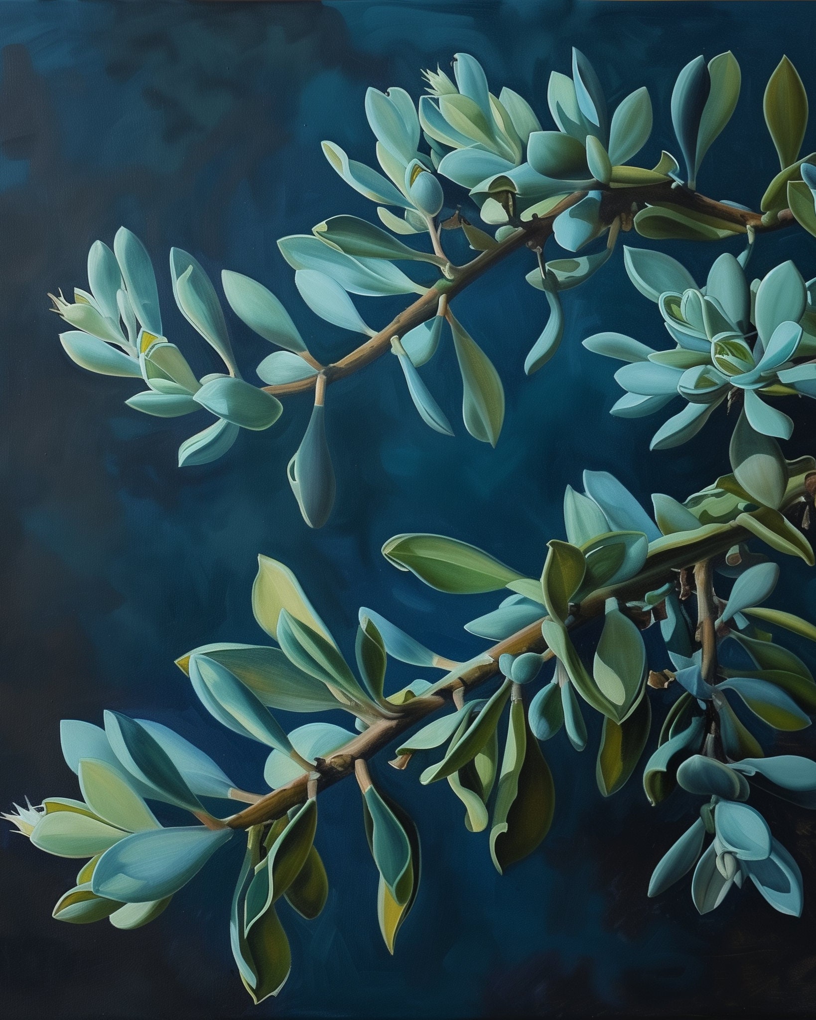 Jade Vines Oil Painting, Digital Print for Immediate Download, Wall Art ...