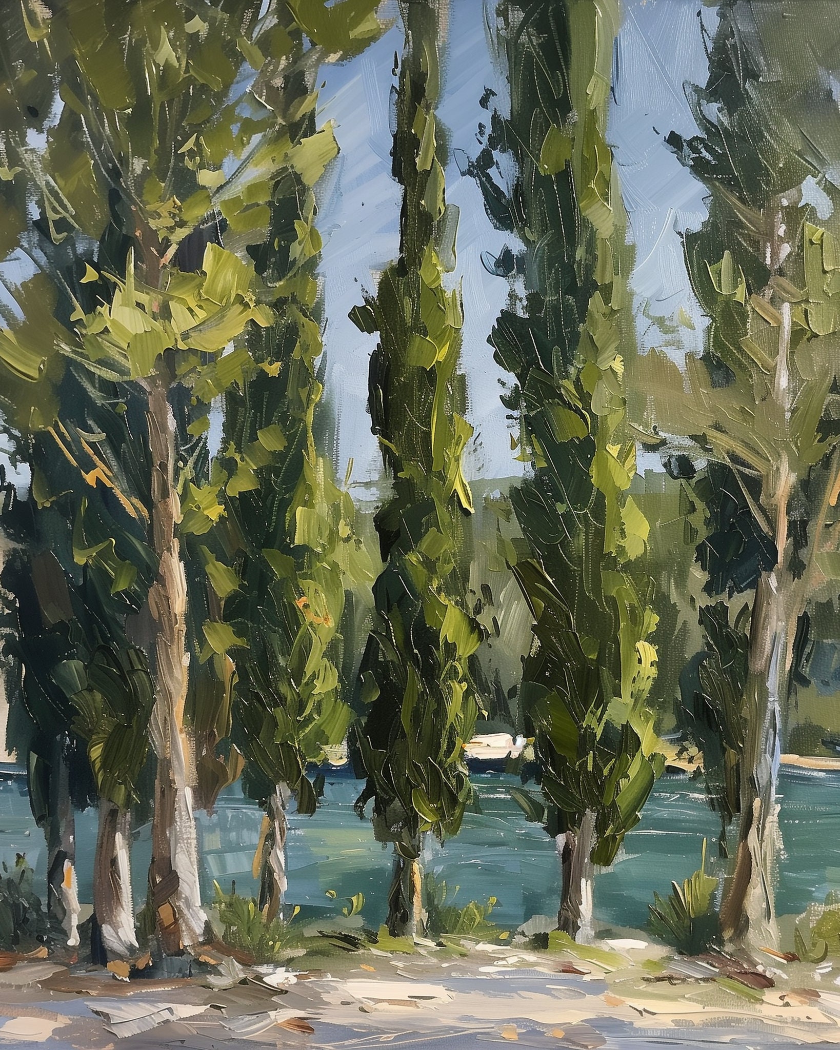 Cypress Tree Oil Painting, Digital Print for Immediate Download, Fine ...