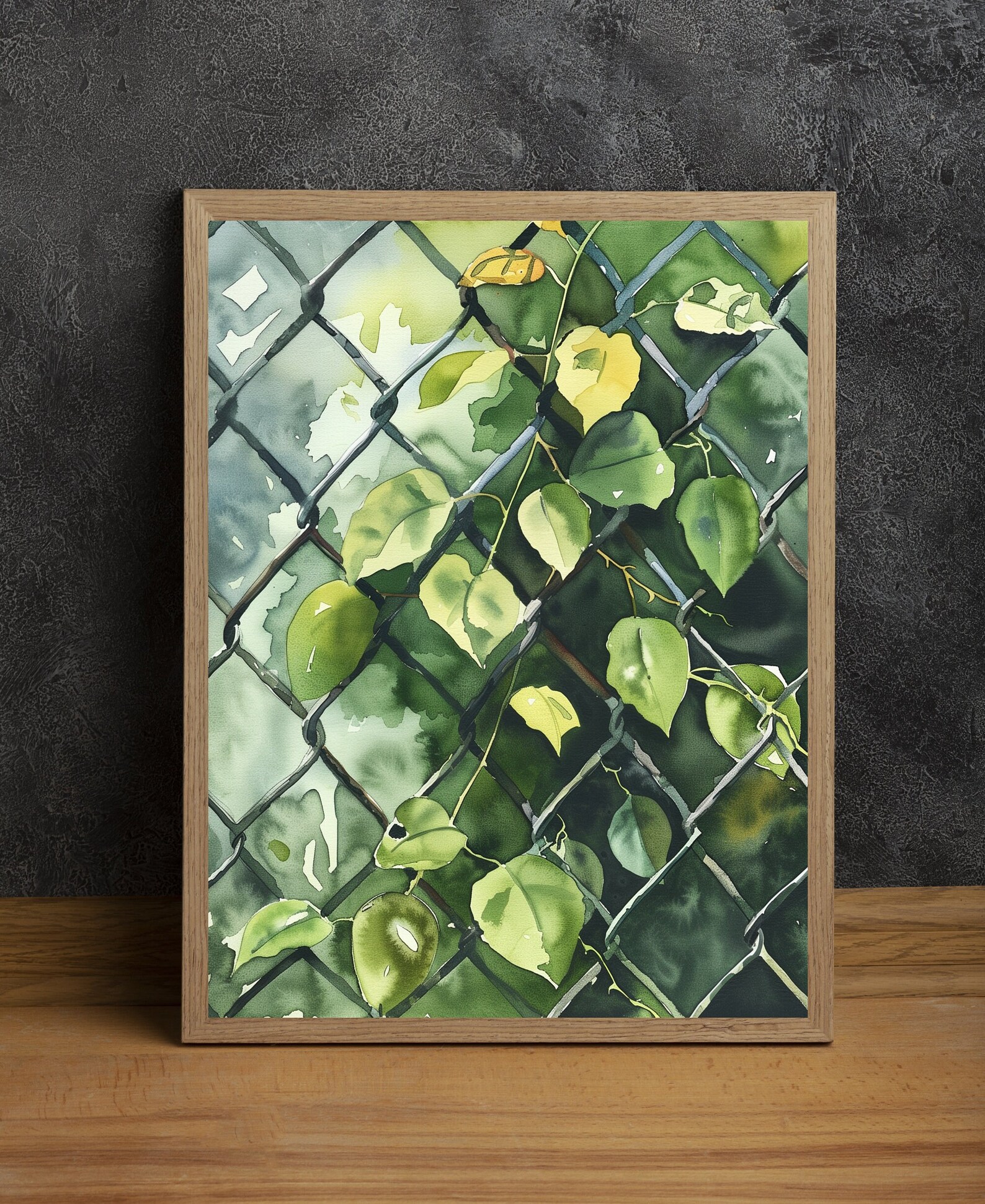Chain Link Vines Watercolor Painting, Digital Print for Immediate ...