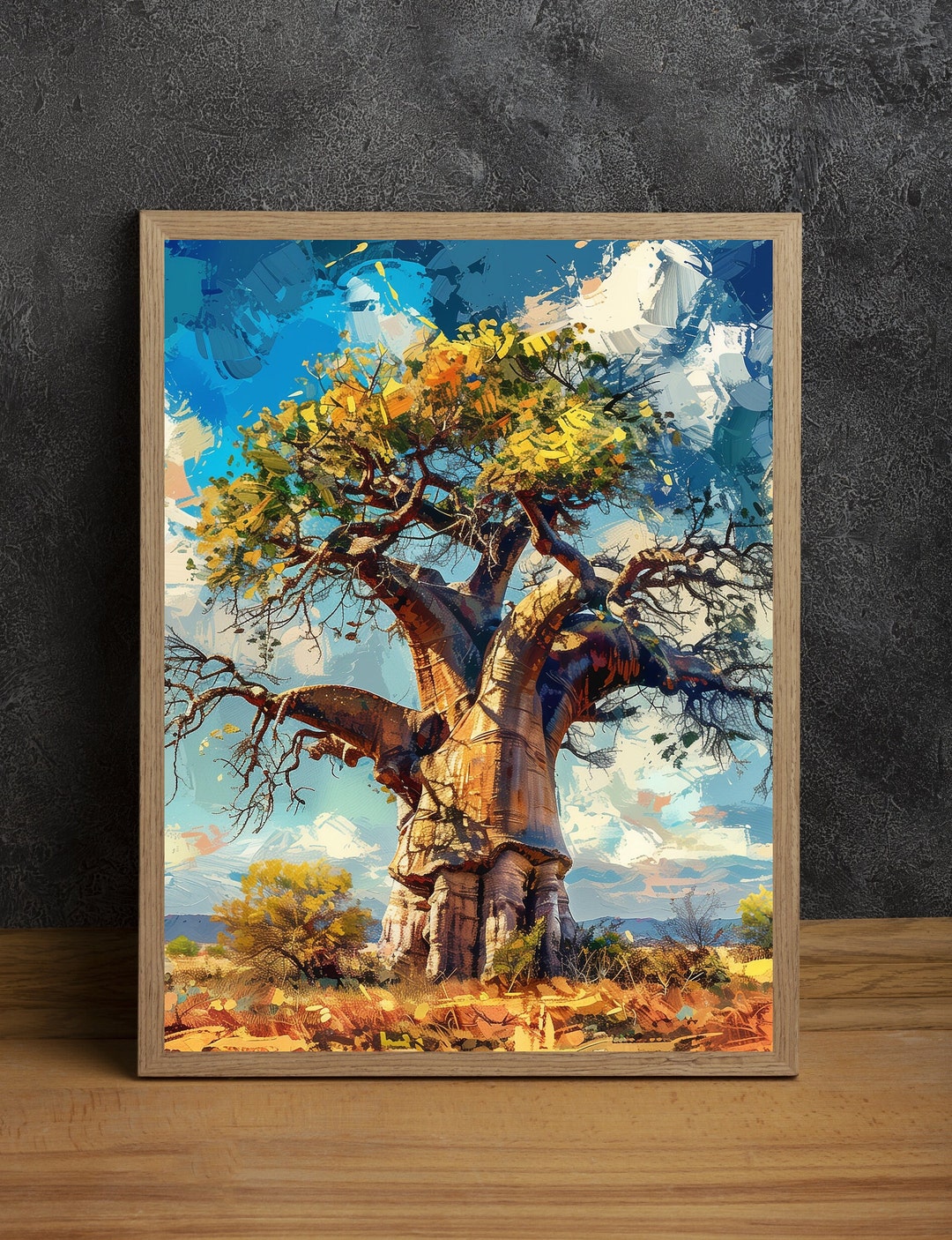 Baobab Tree Painting, Digital Print for Immediate Download, Wall Art ...