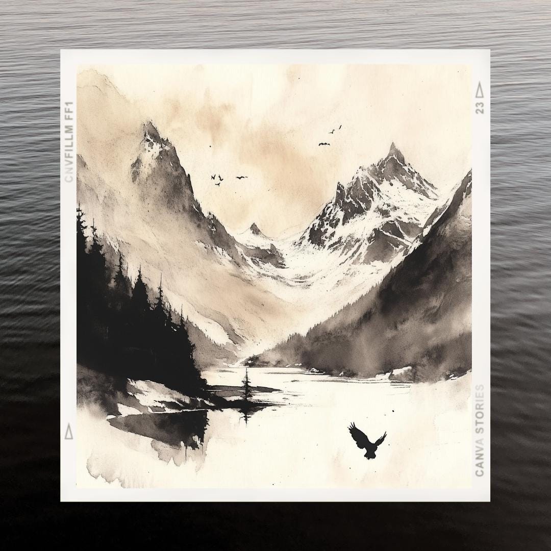 Minimalist Alpine Watercolor, Digital Print for Immediate Download - Etsy
