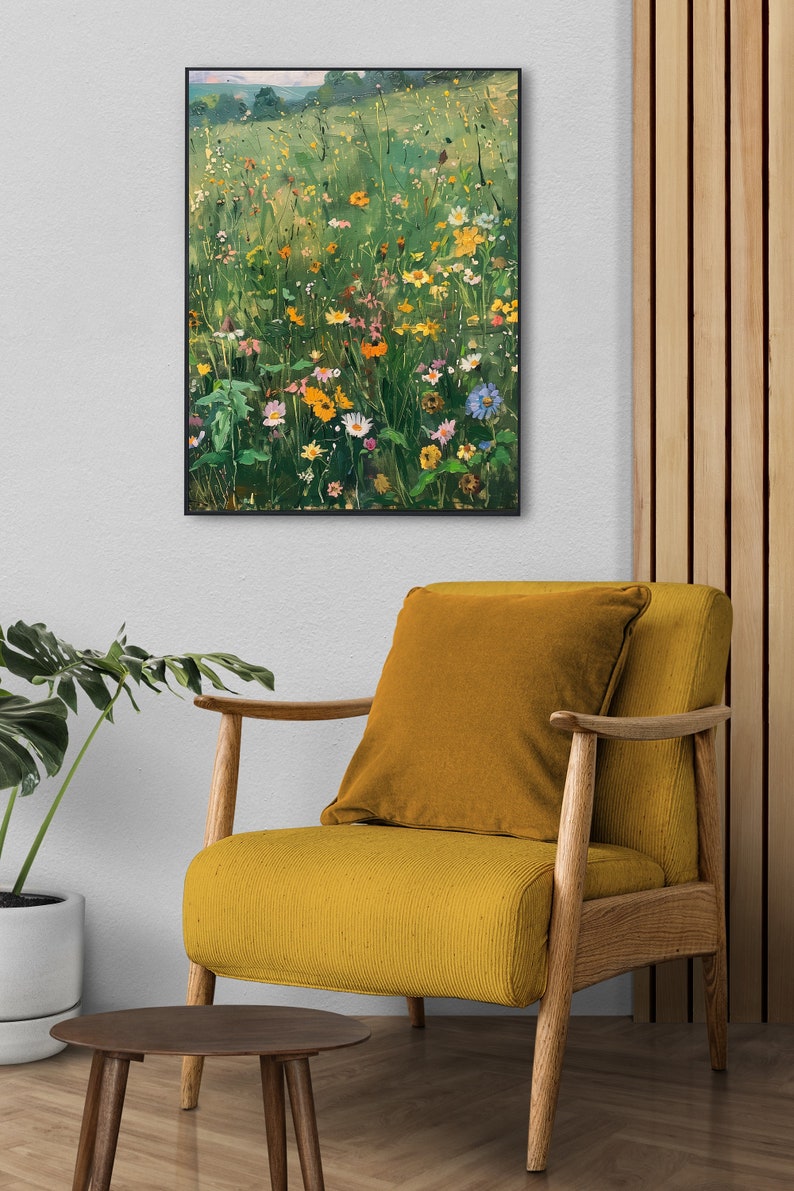 Wildflower Field Painting, Manet Style, Fine Art Print (digital ...