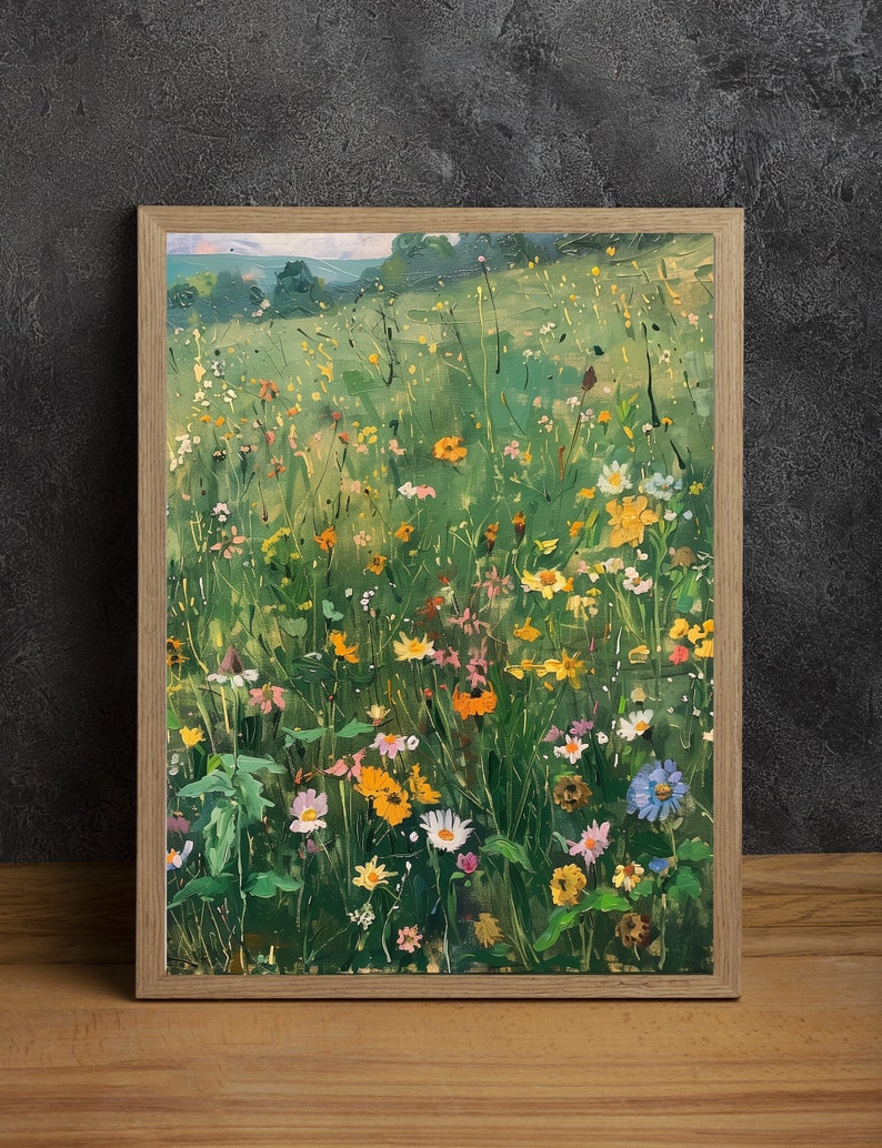 Wildflower Field Painting, Manet Style, Fine Art Print (digital ...
