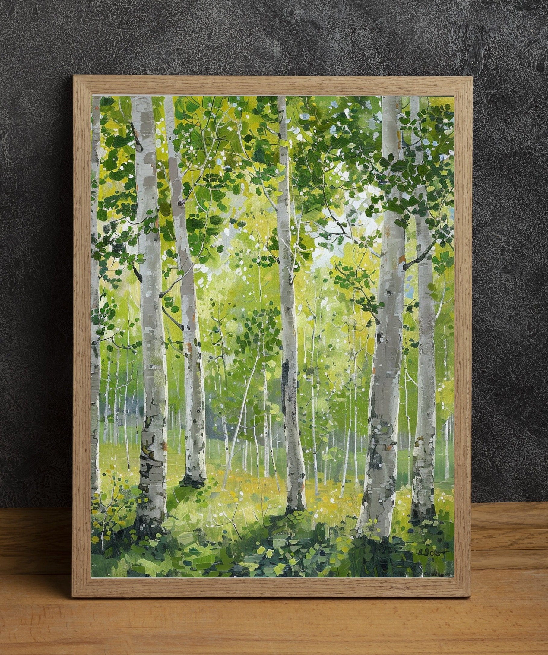 Aspen Trees Painting, Digital Print for Immediate Download, Wall Art ...