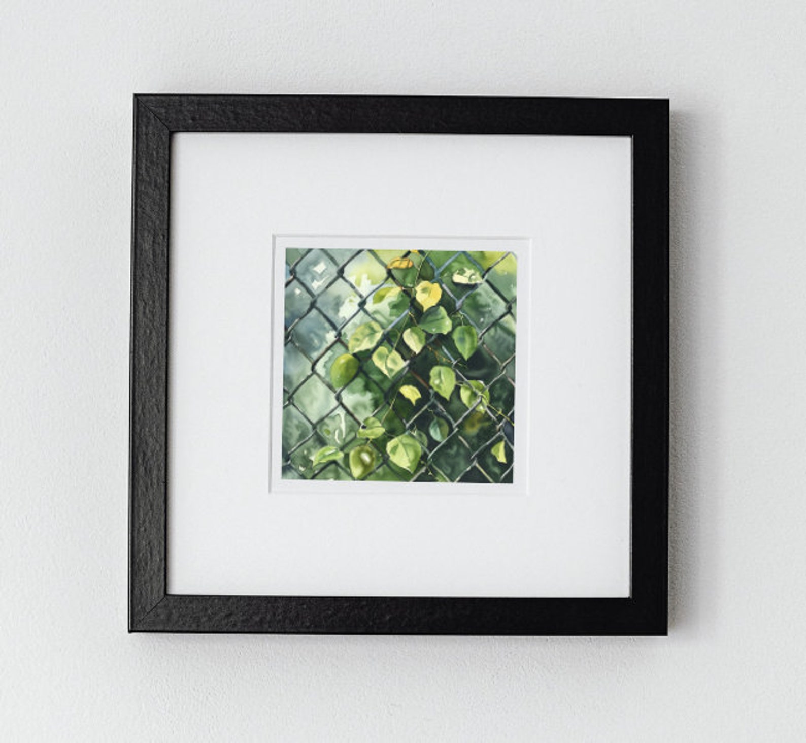 Chain Link Vines Watercolor Painting, Digital Print for Immediate ...