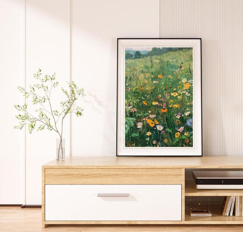Wildflower Field Painting, Manet Style, Fine Art Print (digital ...