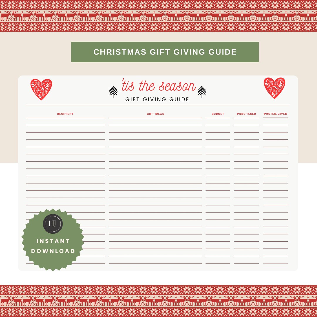 Christmas Gift Giving Guide - Christmas Planner - Christmas Gift ...