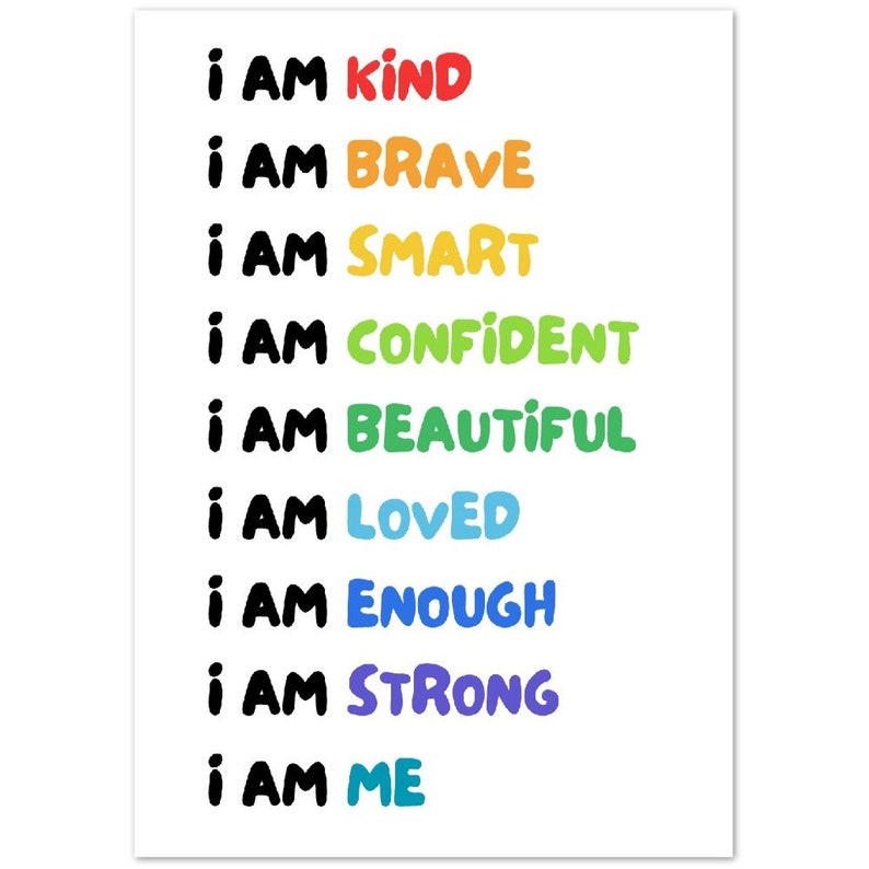 I Am Affirmations Children's Poster Print | Inspiring | Bedroom ...