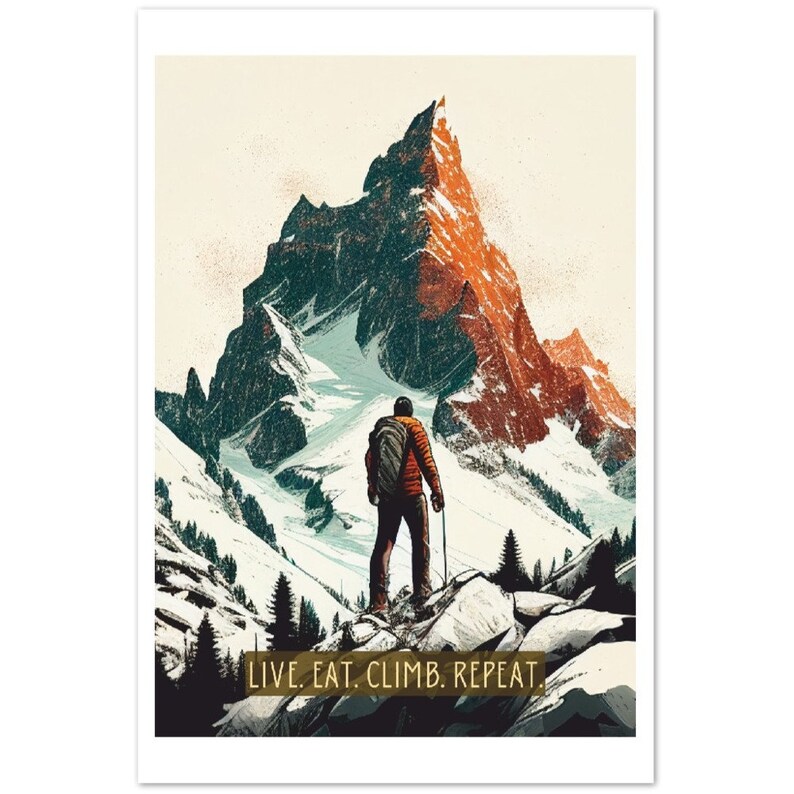 Mountaineering/climbing Poster Print Bucketlist Sport Inspirational ...