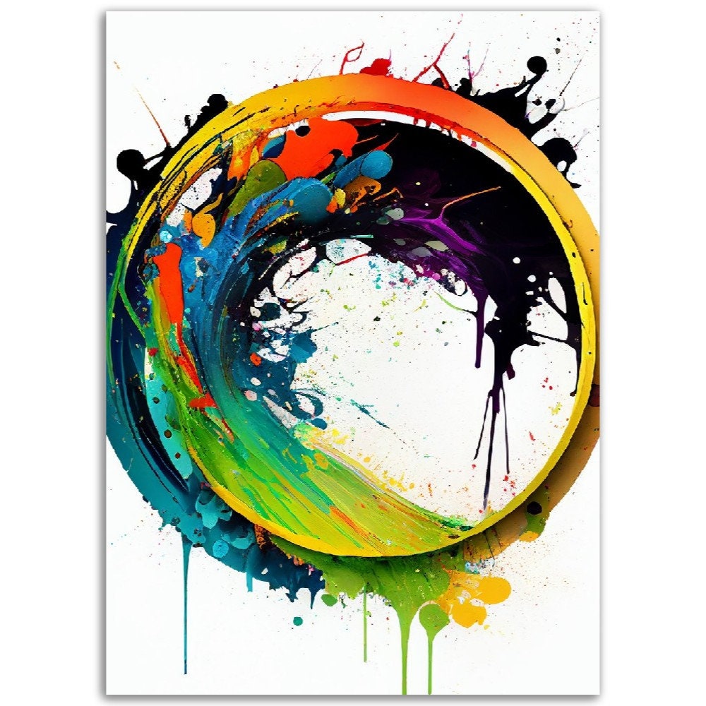 Paint Circle of Life Poster Print 3 Watercolour Abstract - Etsy