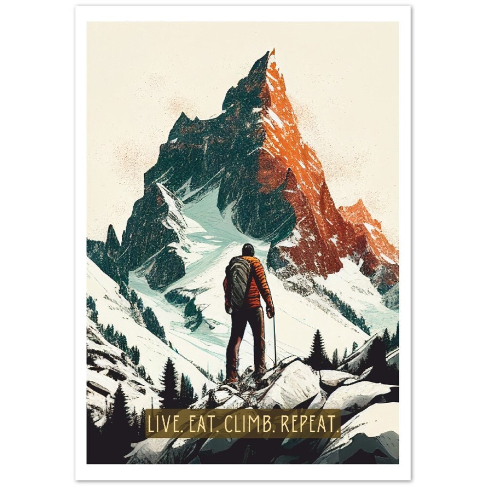 Mountaineering/climbing Poster Print | Bucketlist | Sport ...