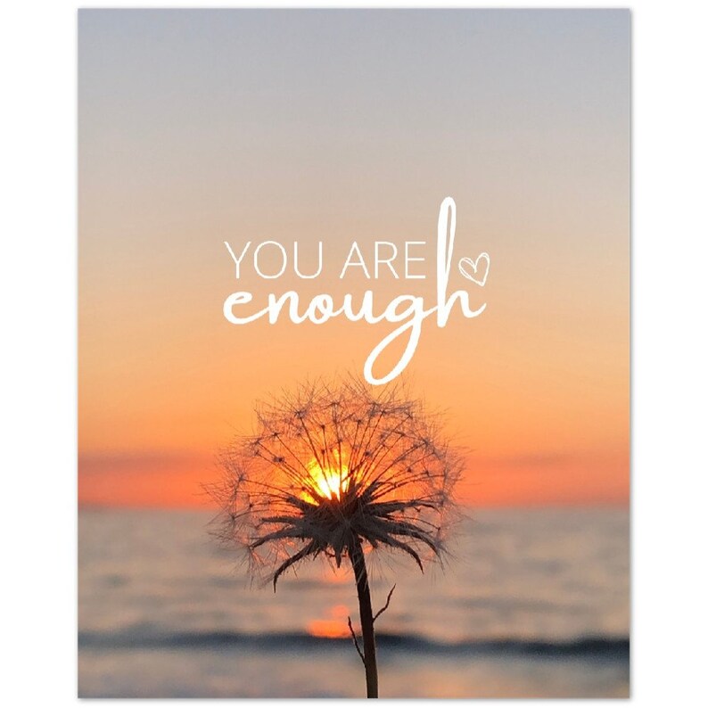 You Are Enough Motivational Poster Print Inspiring Bedroom Office ...