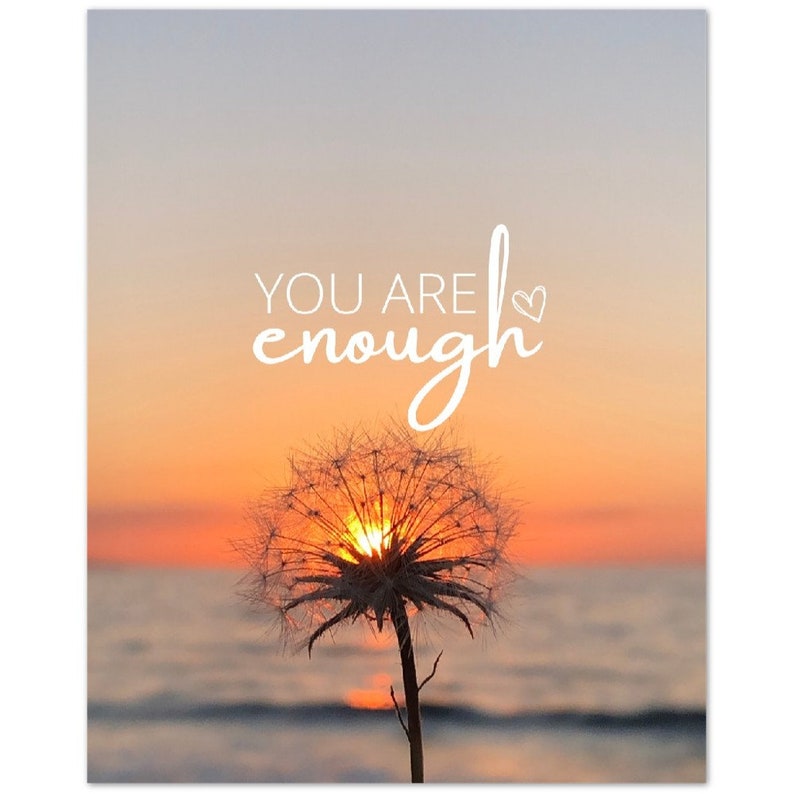 You Are Enough Motivational Poster Print Inspiring Bedroom Office ...