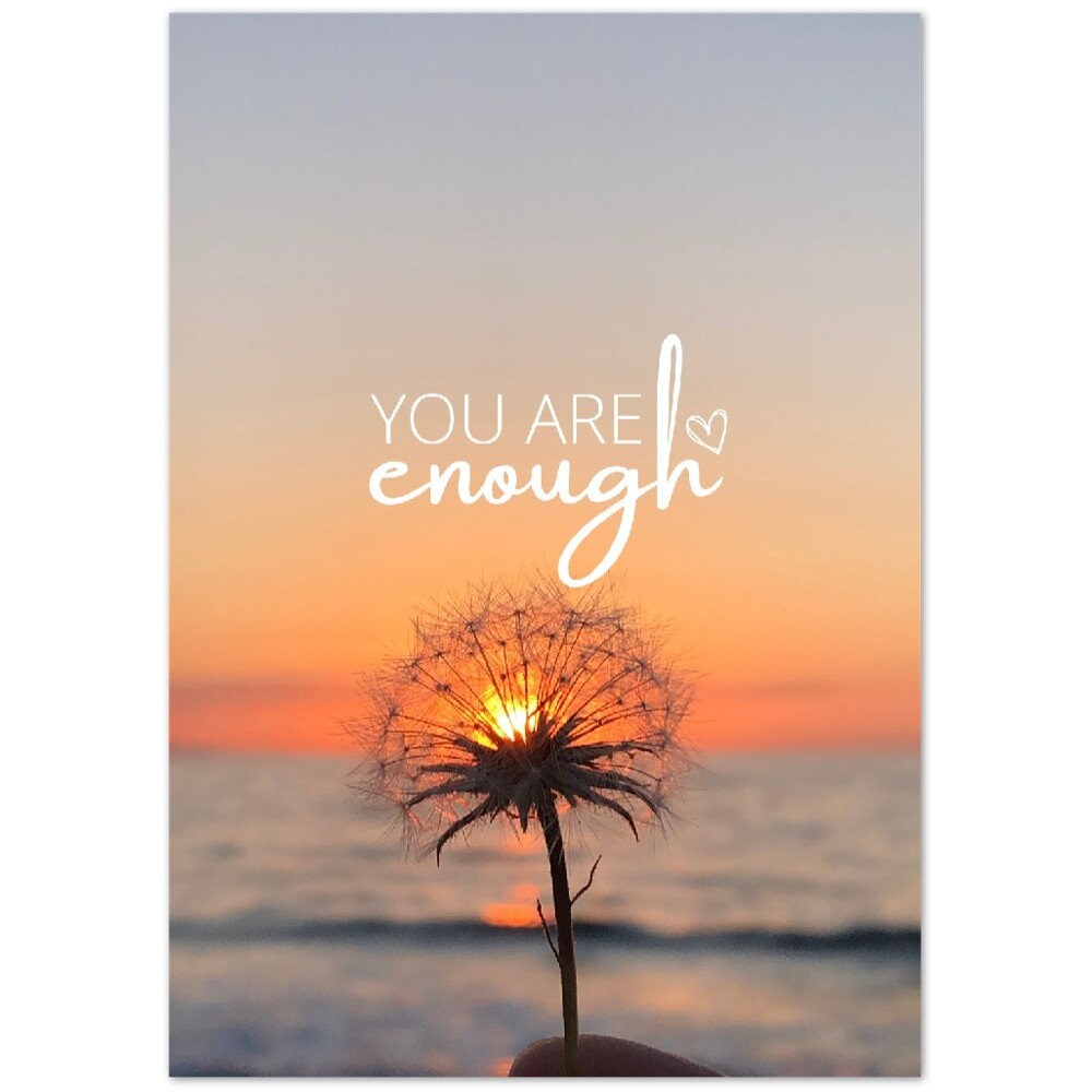 You Are Enough Motivational Poster Print Inspiring Bedroom Office ...