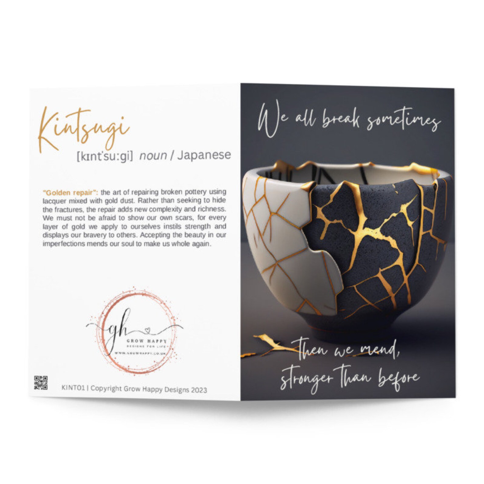 Kintsugi Card | Thinking of You Card | Sympathy Card | Condolence Card ...