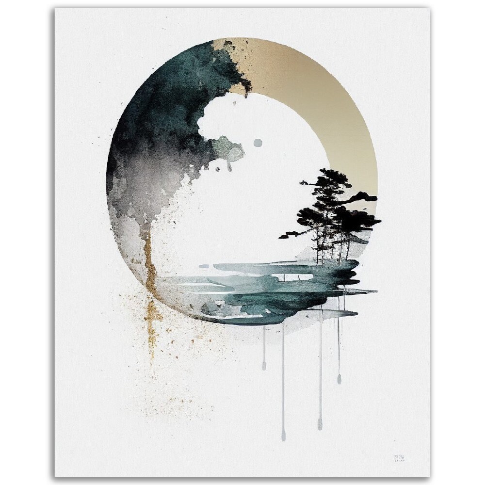 Japanese Inspired Calming Poster Print Watercolour Abstract Wall Art ...