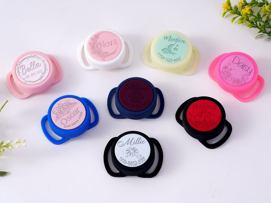 Custom Pet AirTag Collar Holder,slide on Dog Name Tag,silicone Slient ...