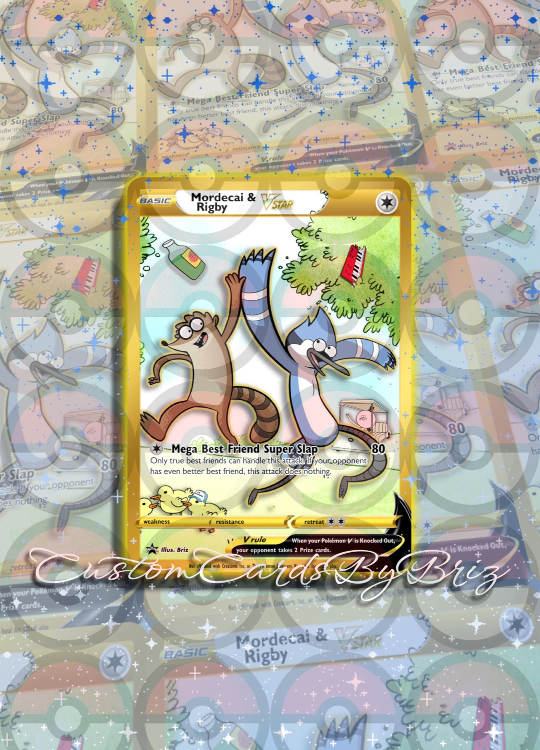 Mordecai & Rigby VSTAR Custom Pokemon Card HIGH QUALITY - Etsy