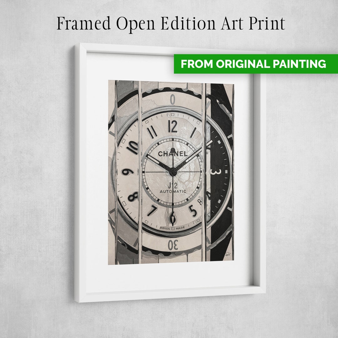 Designer Watch Black and White Print Fashion Art Print From Original ...