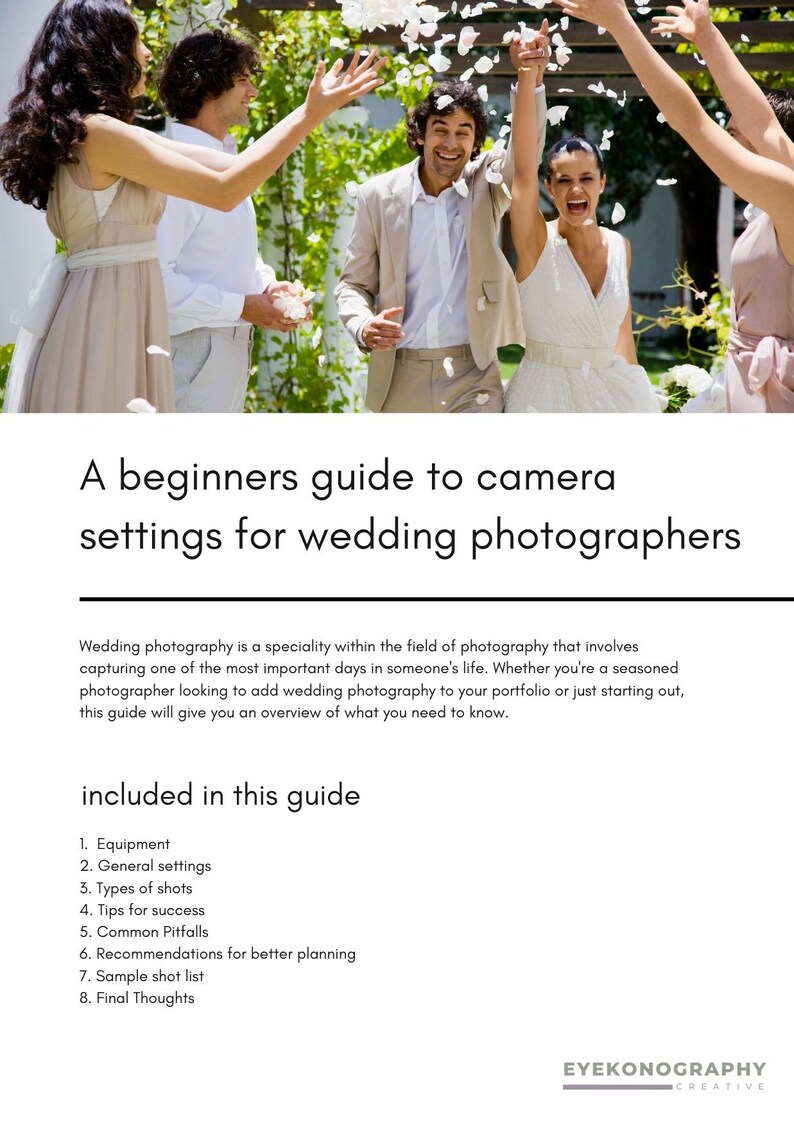Wedding Photography Guide for Beginners | Learn Settings, Shot Lists ...