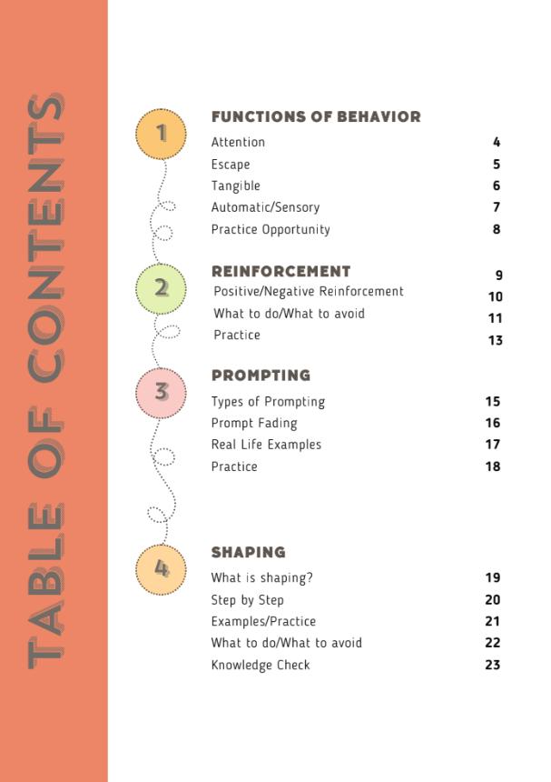 ABA Parent Training Packet - Functions of Behavior, Reinforcement ...