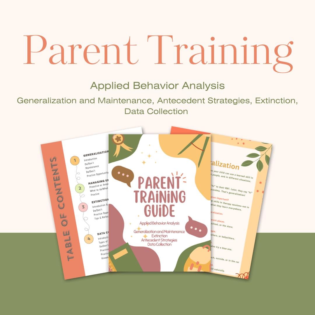 ABA Parent Training Packet - Generalization, Maintenance, Extinction ...