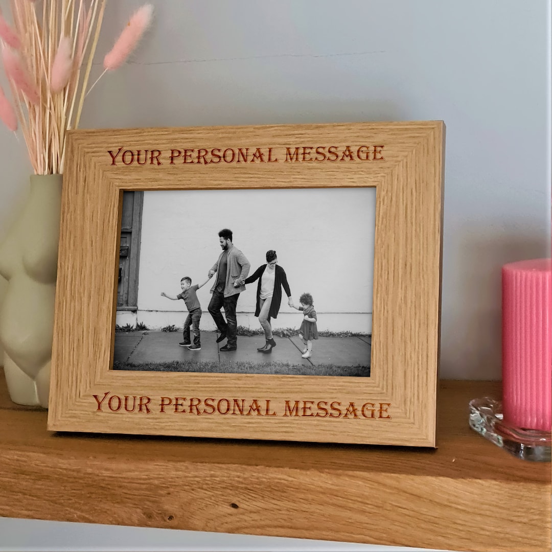 Personalised Wooden Photo Frame Valentine Anniversary Birthday Wedding ...