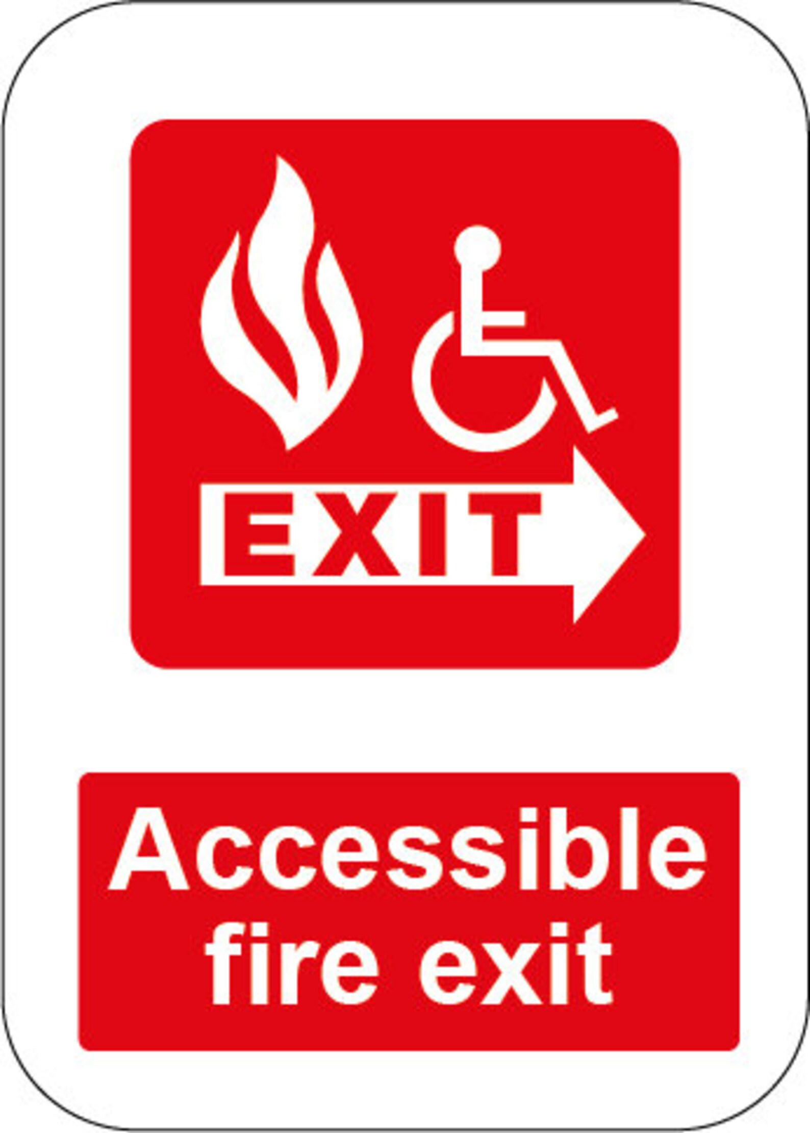 Accessible Fire Exit Red Fire Equipment Signage Acrylic or Vinyl Sign ...