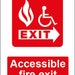 Accessible Fire Exit Red Fire Equipment Signage Acrylic or Vinyl Sign ...