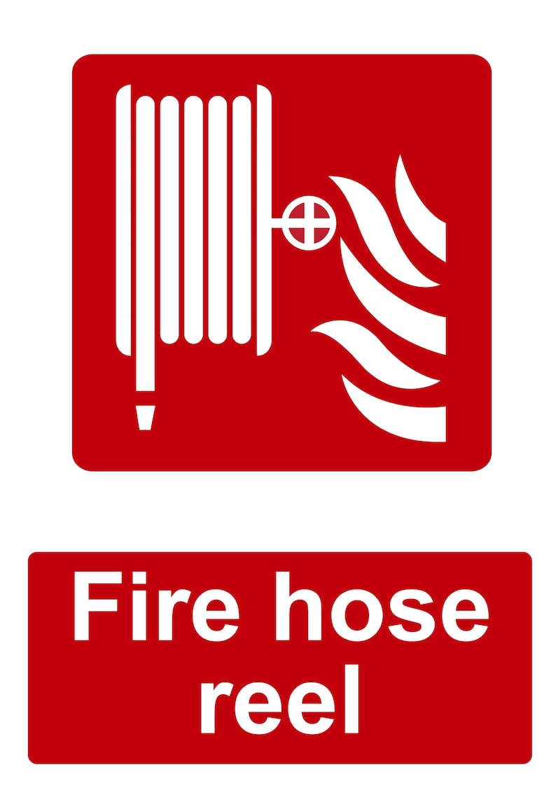 Fire Hose Reel Sign: Red Acrylic or Vinyl Safety Decal - Etsy