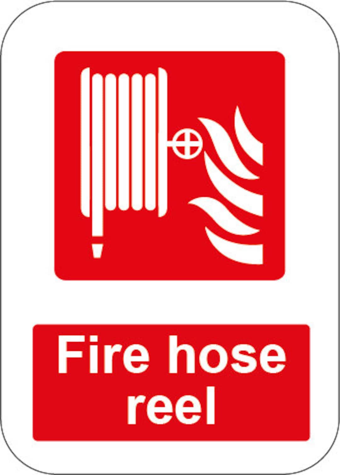 Fire Hose Reel Red Fire Equipment Signage Acrylic or Vinyl Sign Sticker ...