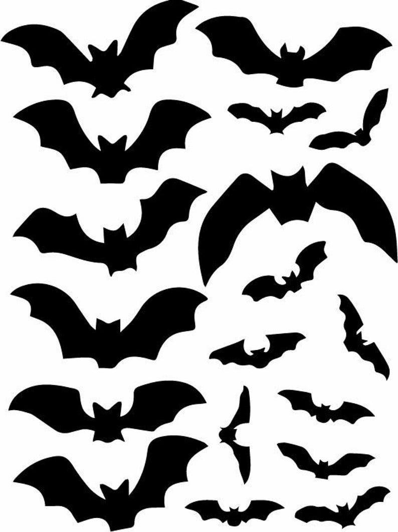 Halloween Bat Vinyl Stickers 18 Pack Black - Etsy