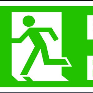 Left Arrow Green Fire Exit Signage Acrylic Vinyl Sign Sticker Safety - Etsy