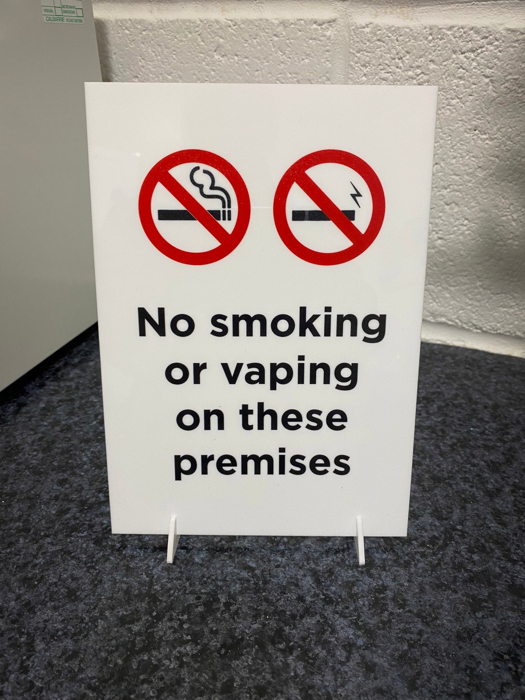 No Smoking or Vaping Health Safety Signage Workplace Acrylic Safety ...