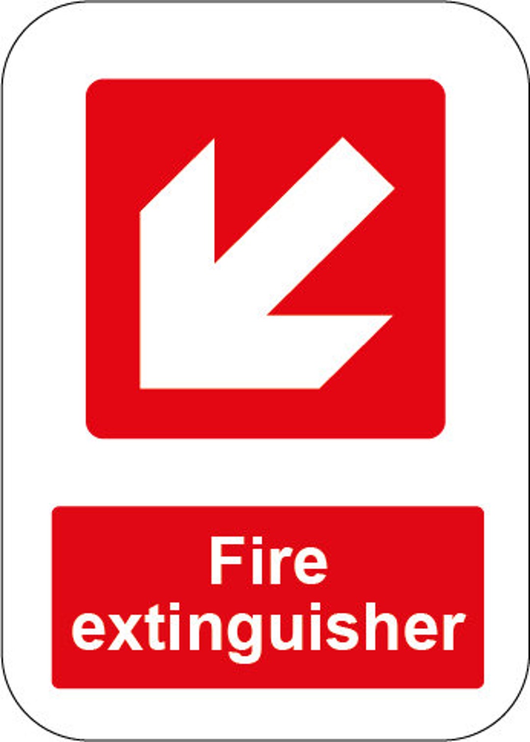 Fire Extinguisher Down Left Red Fire Equipment Signage Acrylic or Vinyl ...