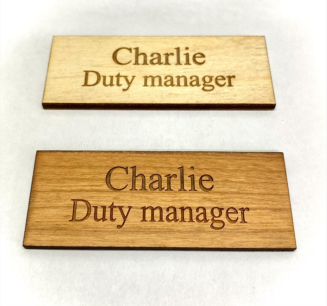 MDF Name Badge, Id Tag, Personalised Badge - Etsy