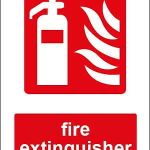 Fire Extinguisher Red Fire Equipment Signage Acrylic or Vinyl Sign ...