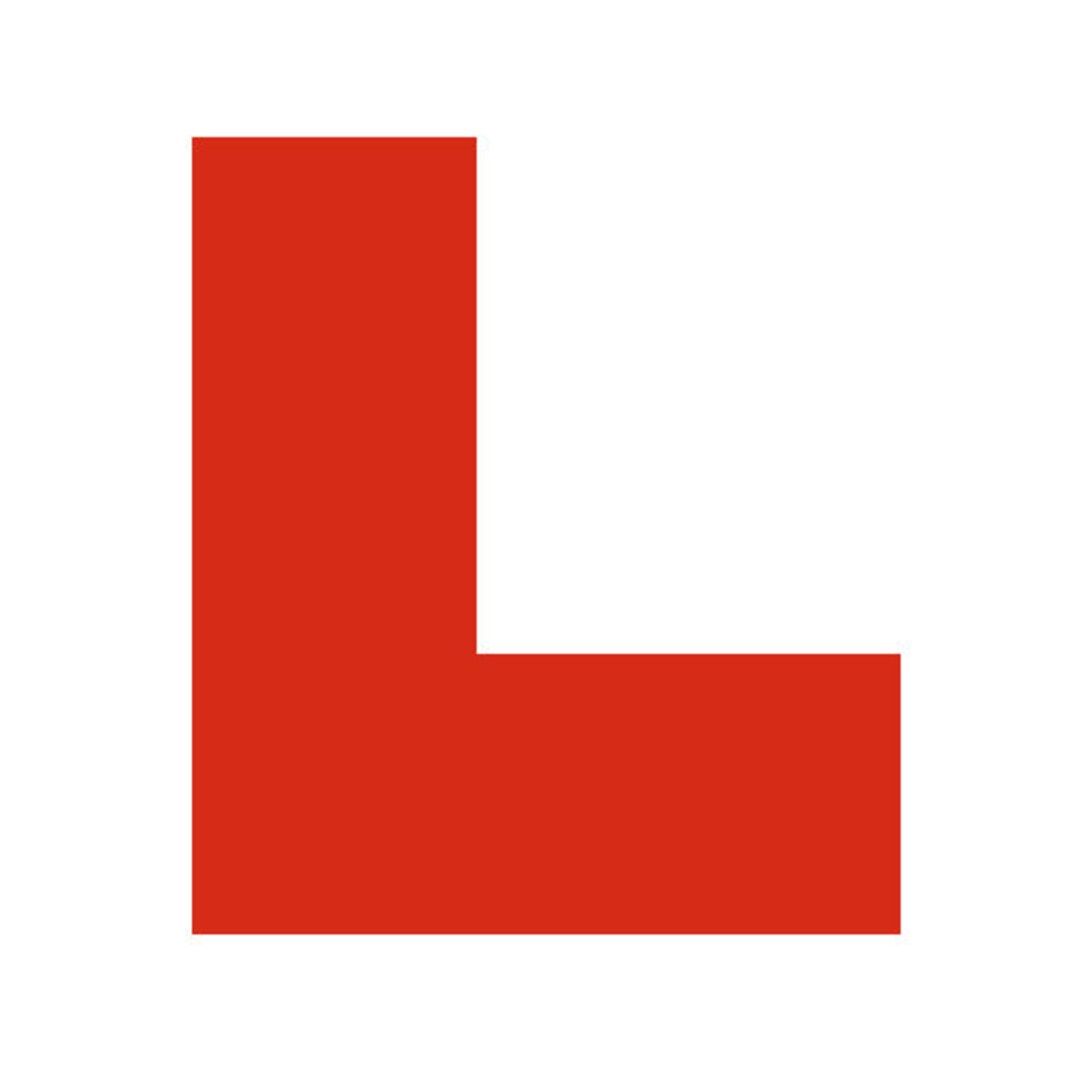 Pair of Regulation Approved Car Motorbike Red L-plate Magnetic Vinyl ...