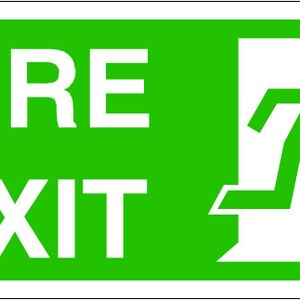 Facing Right Green Fire Exit Signage Acrylic Vinyl Sign Sticker Safety ...