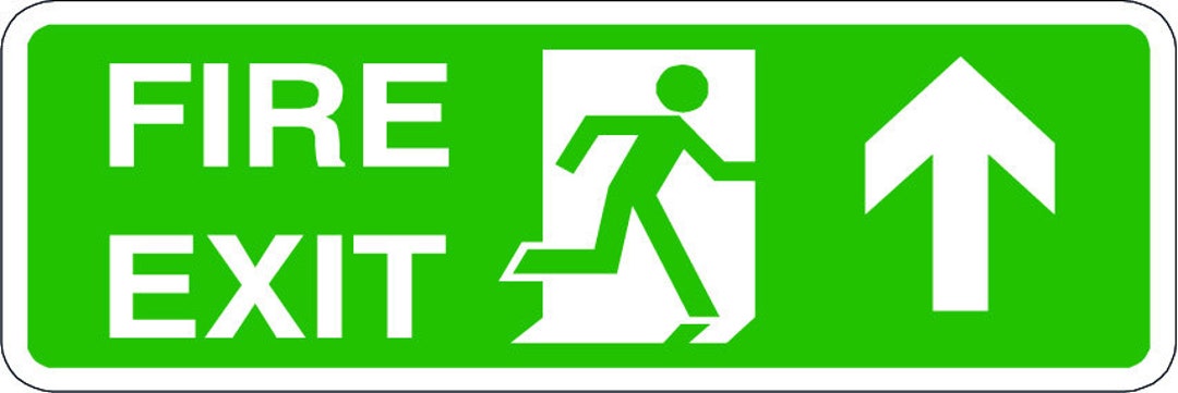 Up Arrow Green Fire Exit Signage Acrylic Vinyl Sign Sticker Safety - Etsy