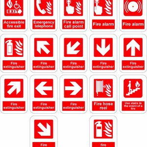 Accessible Fire Exit Red Fire Equipment Signage Acrylic or Vinyl Sign ...