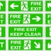 Facing Right Green Fire Exit Signage Acrylic Vinyl Sign Sticker Safety ...