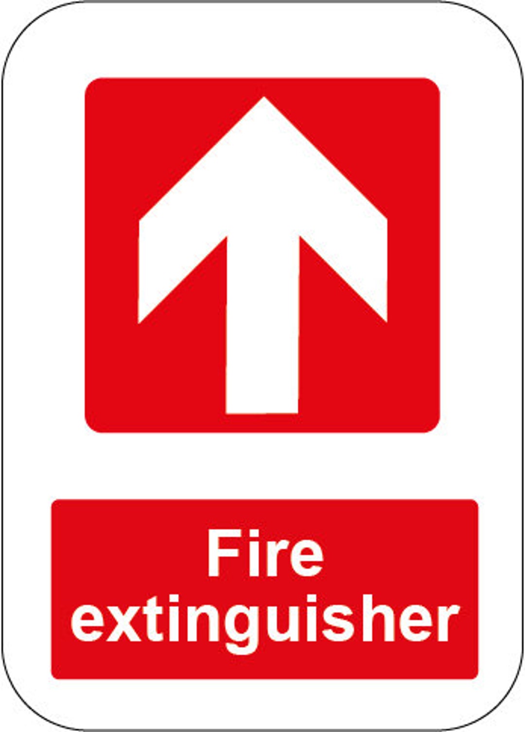 Fire Extinguisher up Red Fire Equipment Signage Acrylic or Vinyl Sign ...
