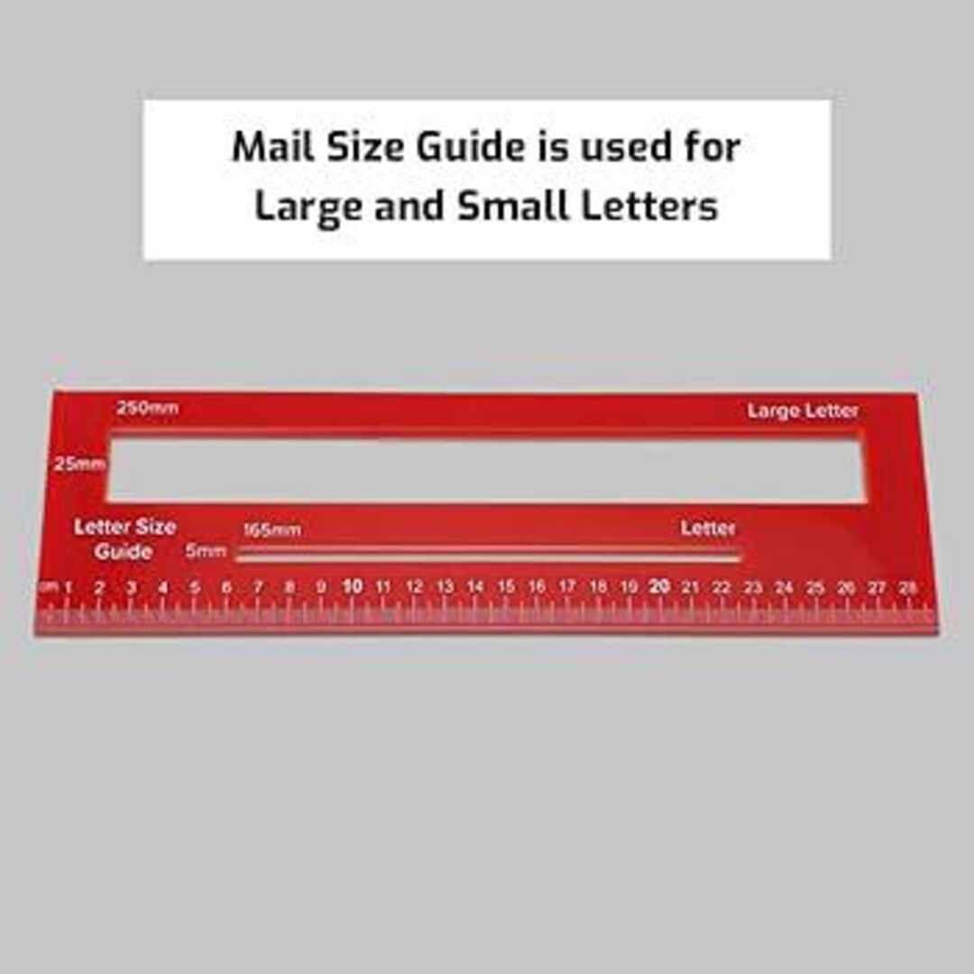 Postage Ruler Red Ro Mail Postal Template Letter Size Charge Guide UK ...
