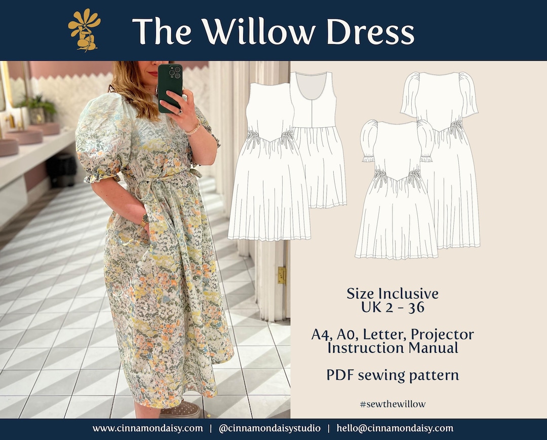 Willow (DIGITAL) PDF Dress Sewing Pattern ~ Size Inclusive ~ Easy ...