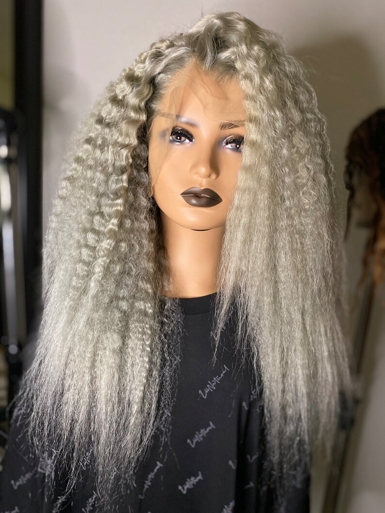 Platinum Blonde Human Hair Wig Custom Made Kinky Straight Hair - Etsy