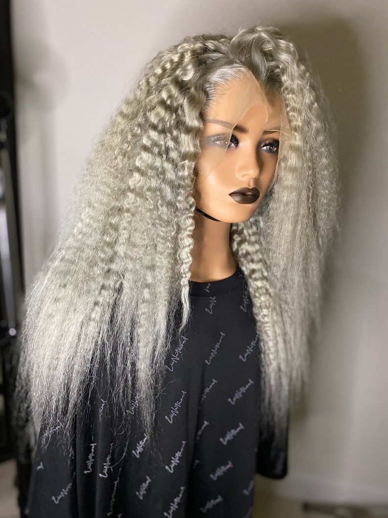 Platinum Blonde Human Hair Wig Custom Made Kinky Straight Hair - Etsy