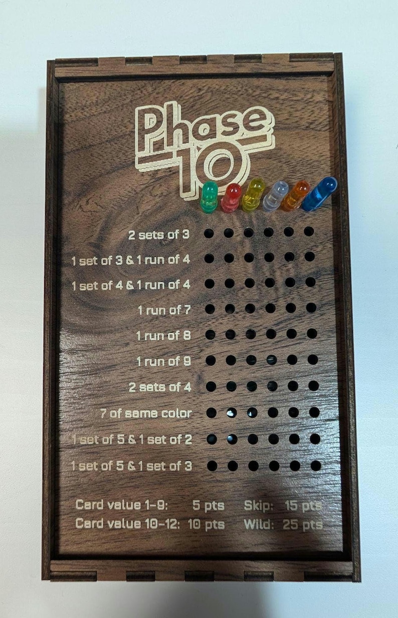 Phase 10 Card Box. Includes 2 Sets of Pegs. No Cards Included - Etsy
